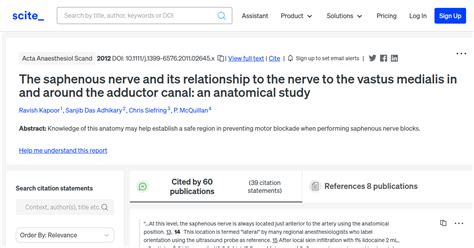 The Saphenous Nerve And Its Relationship To The Nerve To The Vastus Medialis In And Around The