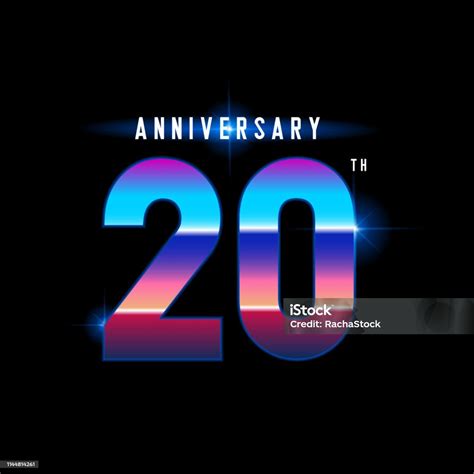 20 주년 기념 로고 타입 회사 프로필 소책자 전단지 잡지 브로셔 웹 초대장 또는 인사말 카드에 대 한 다채로운 빈티지 기념일