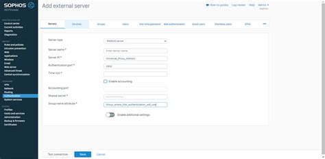 configuración de la vpn de sophos xg firewall para el protocolo radius del lastpass universal