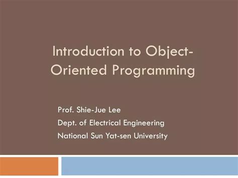 Ppt Introduction To Object Oriented Programming Powerpoint Presentation Id