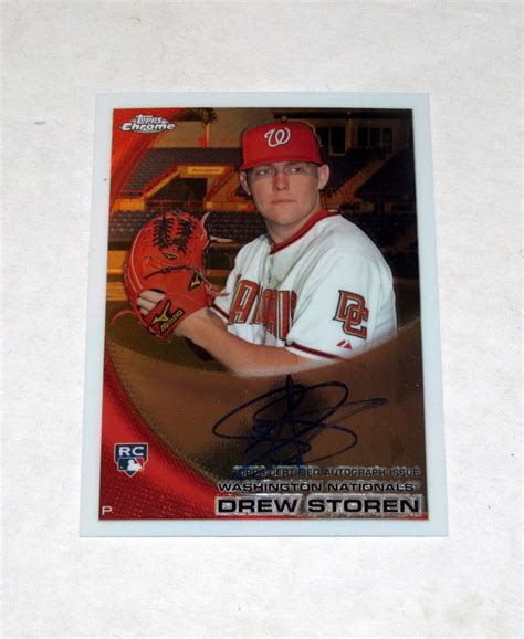 2010 Topps Chrome 216 Drew Storen Autograph Auto Rookie Rc Nationals Ebay