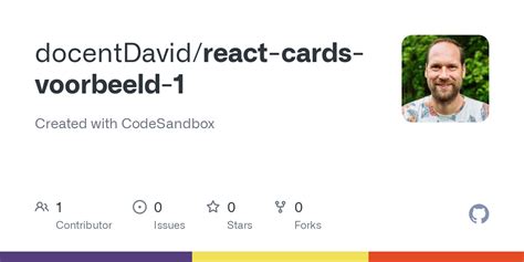 GitHub DocentDavid React Cards Voorbeeld Created With CodeSandbox