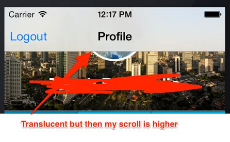 Objective C Navigation Bar Stop Being Translucent When Self