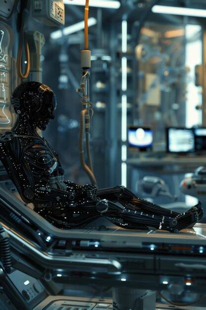A 3d Depiction Of A Cybernetic Organism Blending Advanced Robotics With