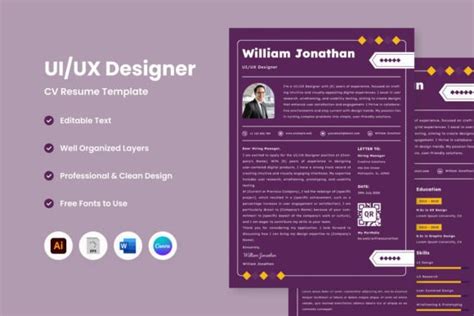 Creative Cv Resume Ui Ux Designer V10 Graphic By Twinletter · Creative