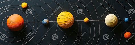 Spherical Objects In Diagonal Arrangement Against Dark Background Stock Illustration