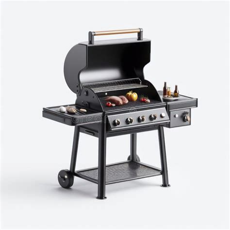 Isolated White Background Barbecue Grill Stand Ai Generative Stock