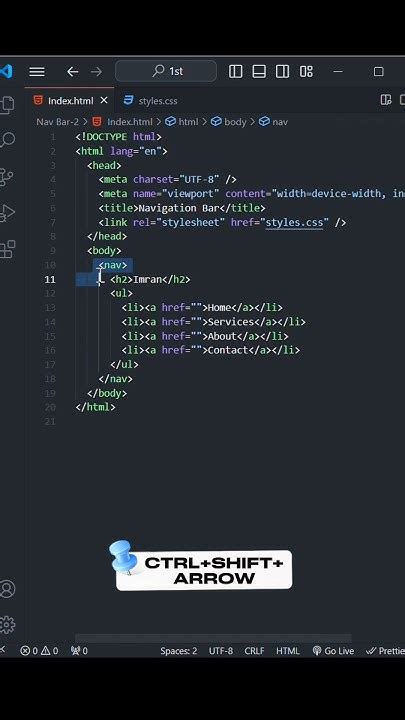 Vs Code Tips Part 2🧑‍💻 Codewithimraan Coding Vscode Shorts Youtube