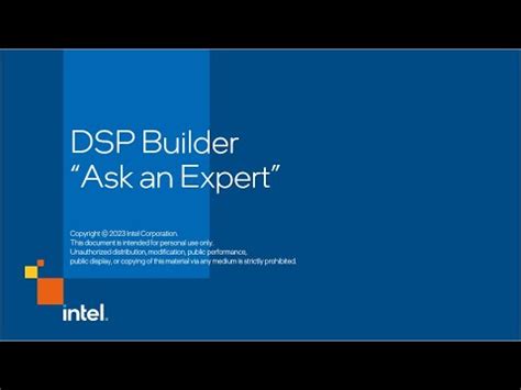 Intel Fpga Dsp Builder Ask An Expert August Youtube