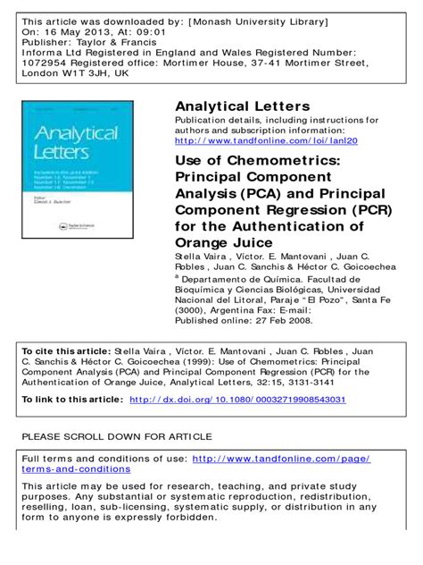 Chemometrics And Intelligent Laboratory Pdf Covariance Matrix