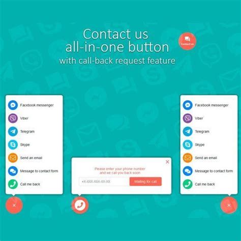 Contact Us All In One Button With Callback Request Feature For