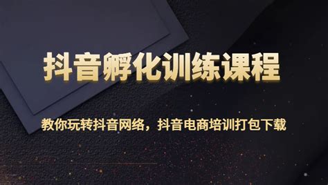 抖音孵化训练课程 教你玩转抖音网络，抖音电商培训打包下载 资源之家