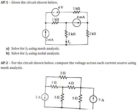 Solved Ap1 Given The Circuit Shown Below 1kÎ© 4ma 1kÎ© 2ma A