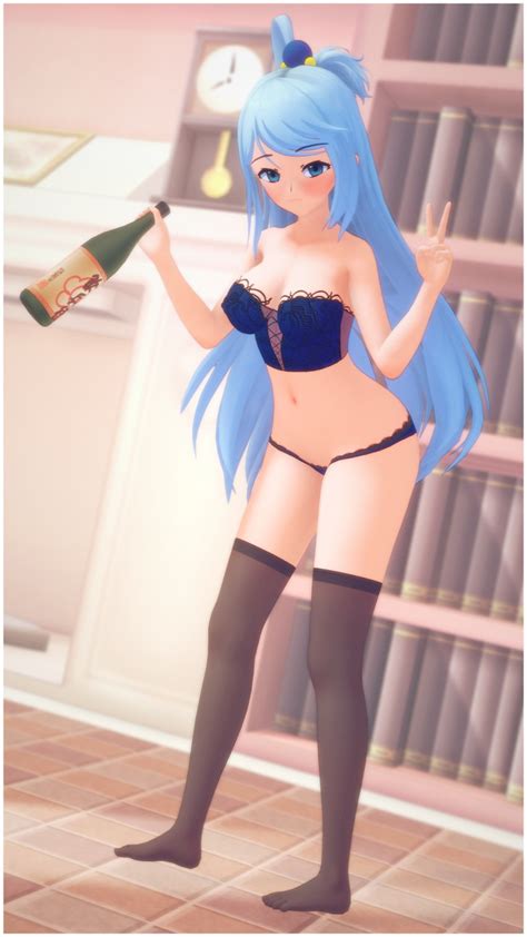 Rule 34 Aqua Konosuba Blue Eyes Blue Hair Corsage Female Koikatsu