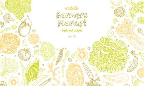 천연 유기농 제품으로 채식 배경입니다 손으로 그린 벡터 일러스트 레이 션 유기농 야채 식품 포스터입니다 야채와 함께 건강 식품 디자인 서식 파일입니다 디자인 메뉴 조리법에