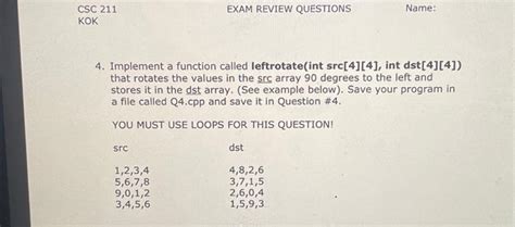 Solved 4 Implement A Function Called Leftrotateint