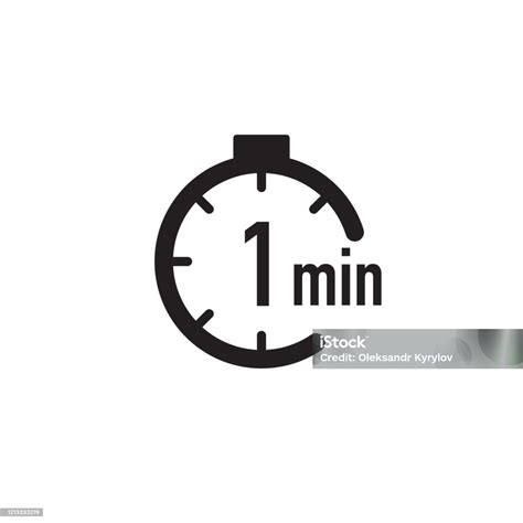 1 Minute Timer Stopwatch Or Countdown Icon Time Measure Chronometr Icon