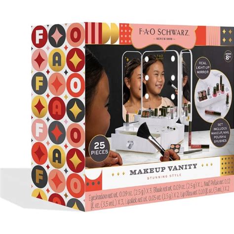 25 Piece Stunning Style Makeup Vanity Set Fao Schwarz