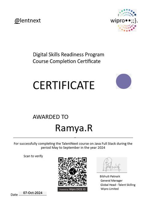 Ramya R On Linkedin Wiprotalentnext Javafullstack Fullstackdevelopment Continuouslearning