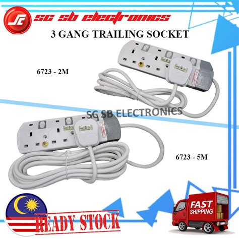 Sirim Approved 2m 5m 3 Gang Trailing Socket Extension Extention Mars 6723 Shopee Malaysia