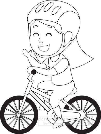 Riding Bicycle Clipart Black And White