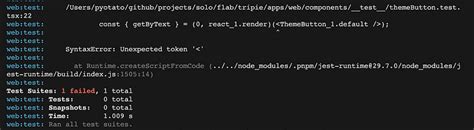 Jest Rtl Monorepo Next Ts Syntaxerror Unexpected Token