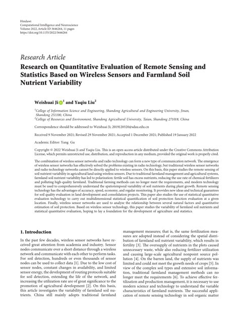 Pdf Research On Quantitative Evaluation Of Remote Sensing And