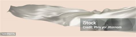 플라잉 라이트 크림 실크 직물 직물 깃발 배경 부드럽고 우아한 크림 새틴 베이지색 배경에 격리되어 그랜드 오프닝 행사를 위한 배경 골드 커튼 3d 벡터 그림입니다 0명에