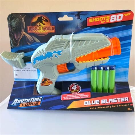 Universal Toys Jurassic World Blue Blaster Nerf Gun With 4 Darts