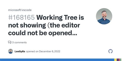 Working Tree Is Not Showing The Editor Could Not Be Opened Because The File Was Not Found