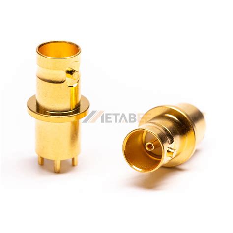 Gold Female Bnc Through Hole Connector For Pcb 75 Ohm Metabeeai