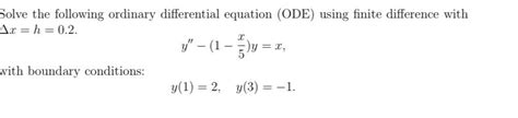 Solved Solve The Following Ordinary Differential Equation