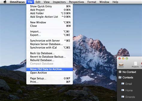 how to archive completed tasks in omnifocus for faster syncing the