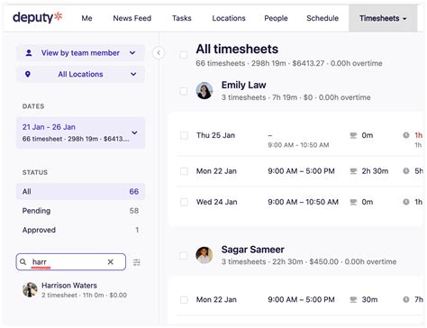 Filtering And Reviewing Timesheets Beta Deputy Help Center