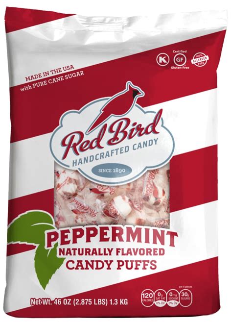 Red Bird Soft Peppermint Candy Puffs Mints Individually