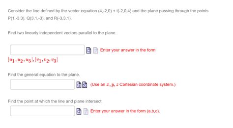 Solved Consider The Line Defined By The Vector Equation