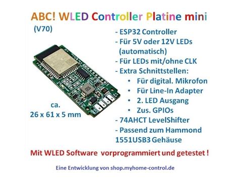 Abc Wled Controller Board Mini 5v 12v Esp32 V70 In München