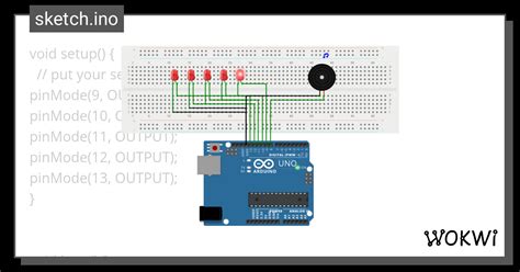 Lauflicht Sound Wokwi ESP32 STM32 Arduino Simulator