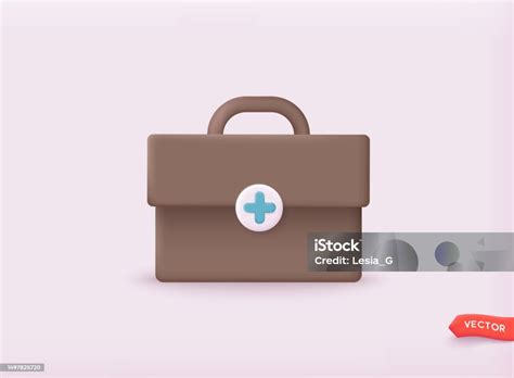 흰색 배경에 있는 응급 처치 상자의 벡터 그림 3d 웹 벡터 일러스트레이션 가방에 대한 스톡 벡터 아트 및 기타 이미지 가방 개념 건강 진단 Istock