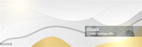 사실적인 라인 웨이브 기하학적 원 모양의 현대적인 미니멀하고 깨끗한 화이트 골드 배경 웹 프리젠 테이션 벽지를위한 우아한 실버