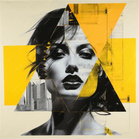 Premium Photo Fragmented Architecture A Black And Yellow Portrait Of A Woman