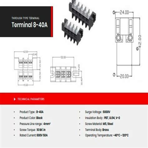 Polo Polymers Terminal Blockterminal 8 40a Pcb Mount At Best Price Polo Polymers Terminal Blockterminal 8 40a Pcb Mount At Best Price
