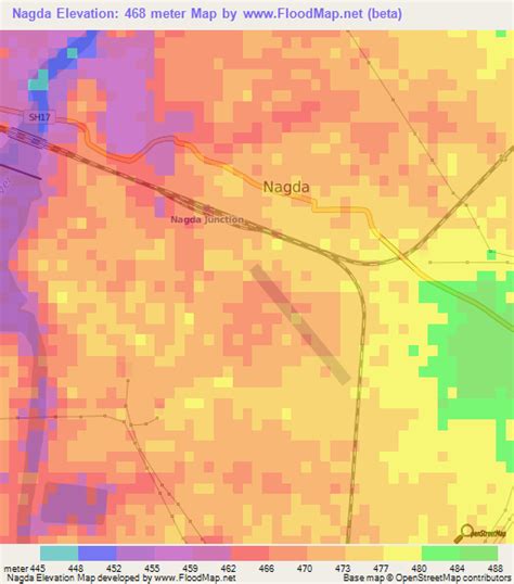 Elevation Of Nagda India Elevation Map Topography Contour