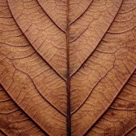 Detailed Close Up Of A Brown Leaf Texture Stock Illustration