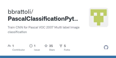 Github Bbrattolipascalclassificationpytorch Train Cnn For Pascal