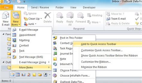 Outlook 2007 Template Shortcut How To Add Shortcuts To Template In