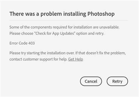 Solved Error Code 403 While Trying To Download Photoshop Adobe