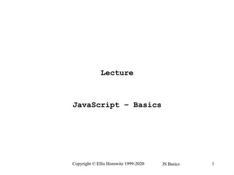 Pdf Lecture Javascript Basics Dokumentips