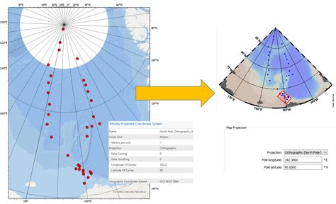Conical Map Projection For Arctic North Pole Displ Esri Community