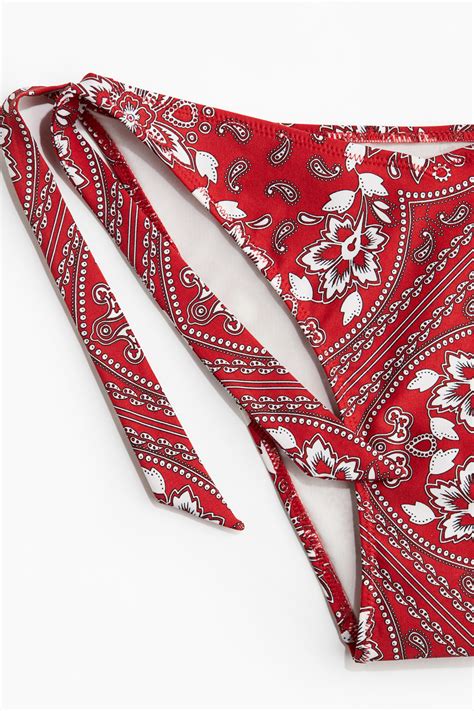 Tie Tanga Bikini Bottoms Rojoestampado Paisley Mujer Handm Es